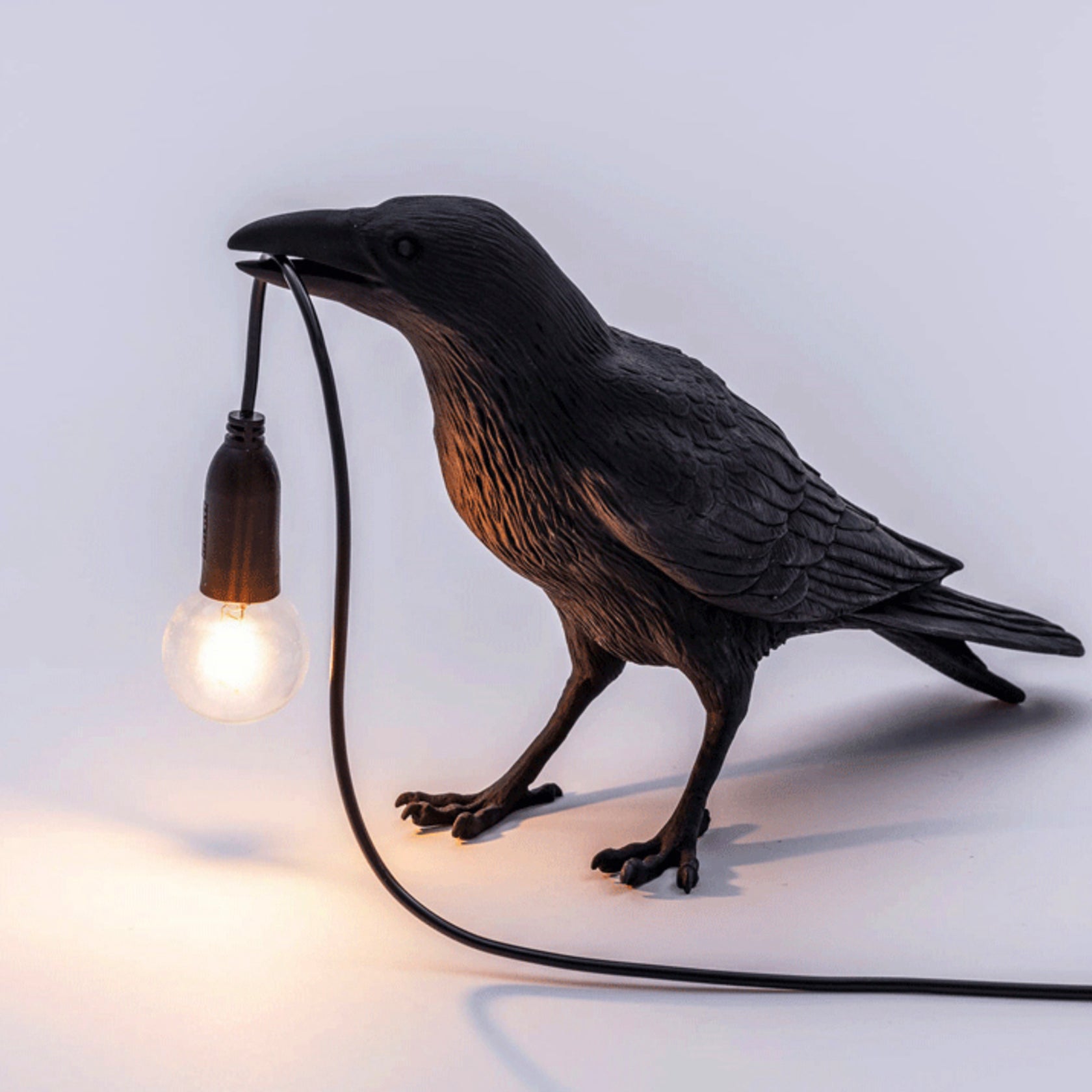 Nordic Raven Table Lamp - Black or White – Jasmine and Jade Interiors