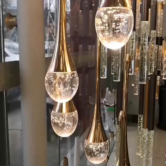 Crystal Drop Pendant Light | Elegant LED Ceiling Lighting – Jasmine and ...