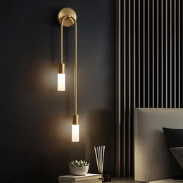 Luna Double Wall Light – Black, Gold, or Silver LED Wall Lamp – Jasmine ...