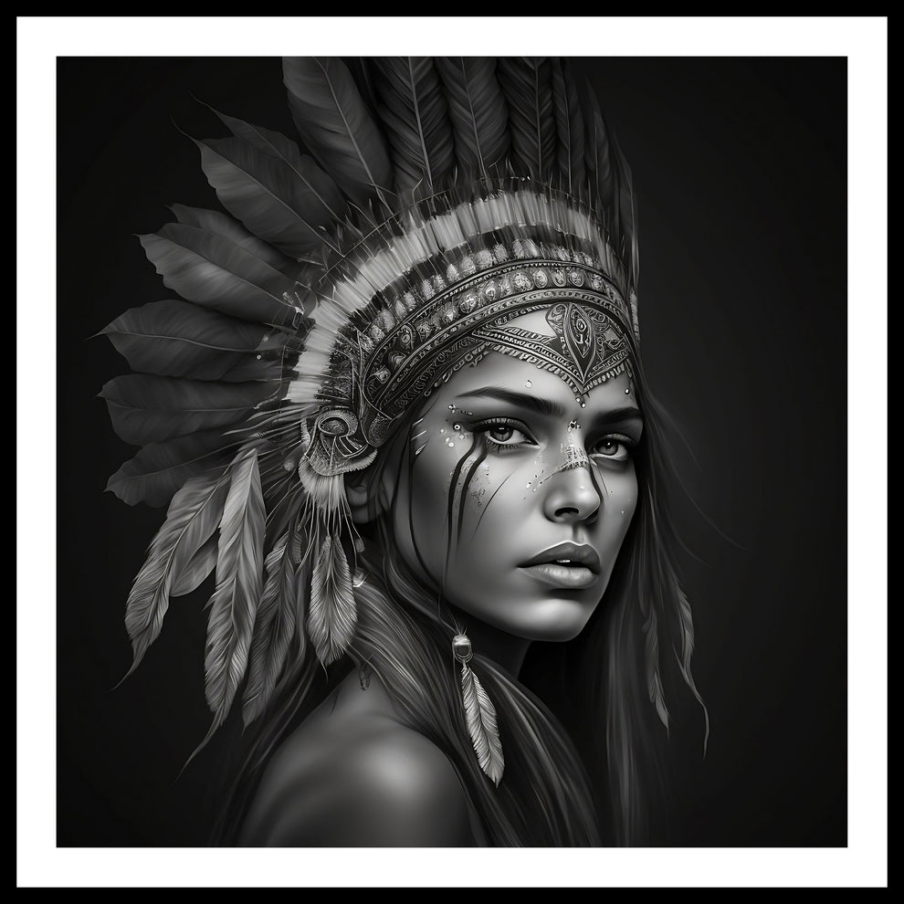 'Fierce' Apache Indian Wall Art Print – Jasmine and Jade Interiors