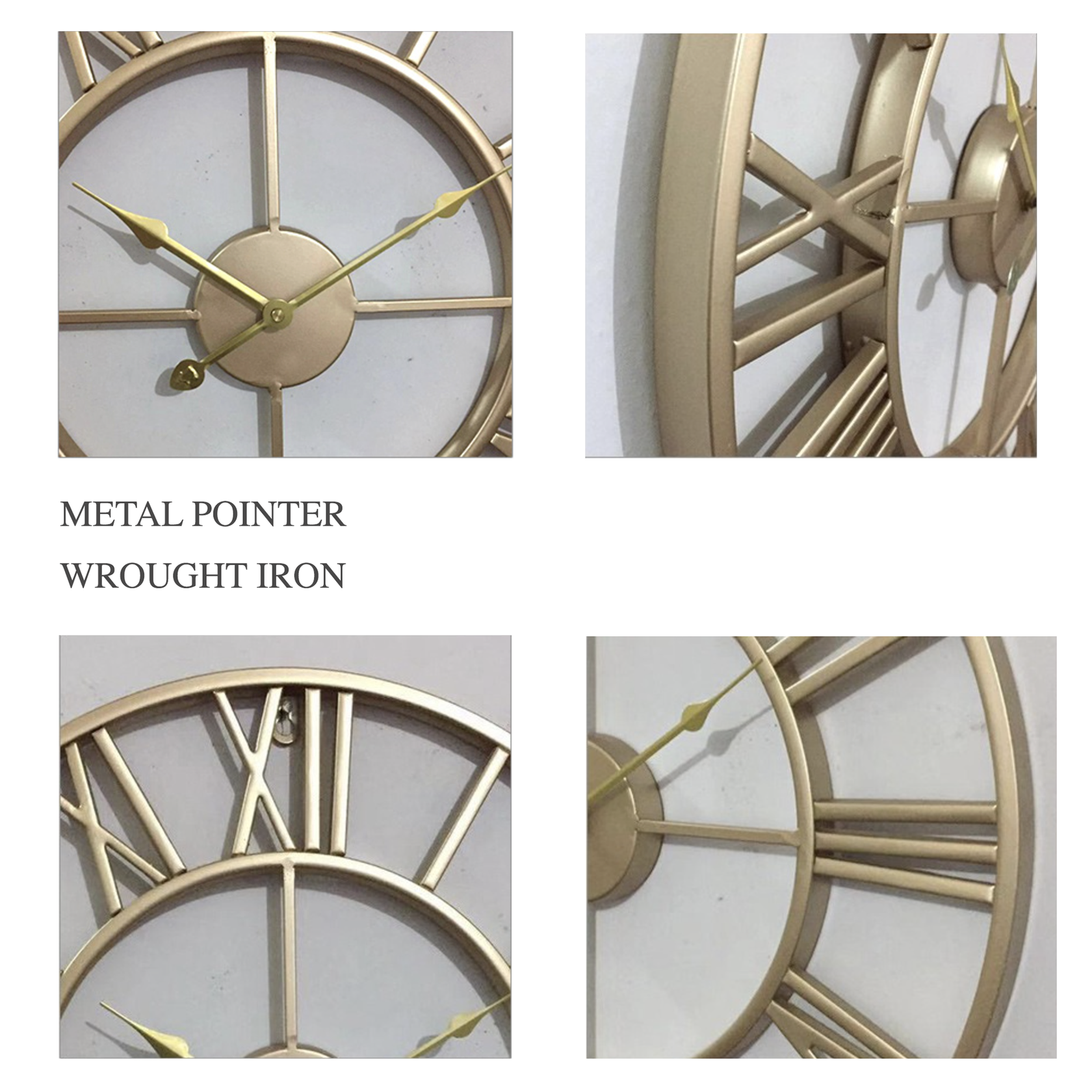Gold or Bronze Skeleton Wall Clock – Industrial Home Decor – Jasmine ...