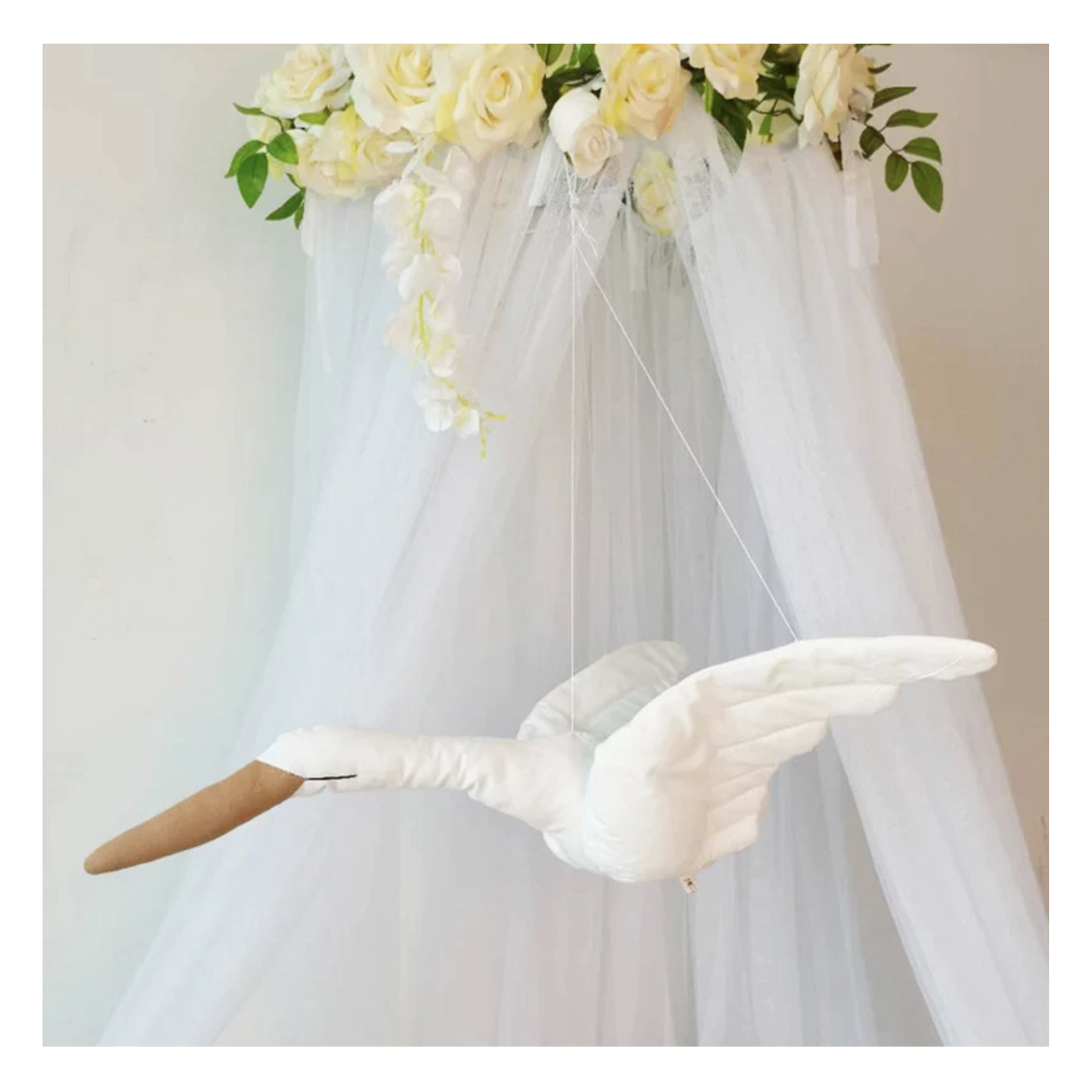 Kids Flying Swan Mobile – 3 Colours | Nursery Room Hanging Décor | Soft ...