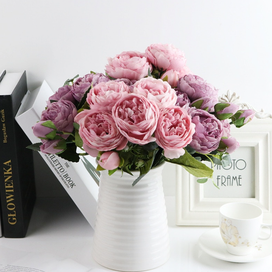 Pretty Peony Artificial Flower Display | Silk Peony Stems for DIY ...