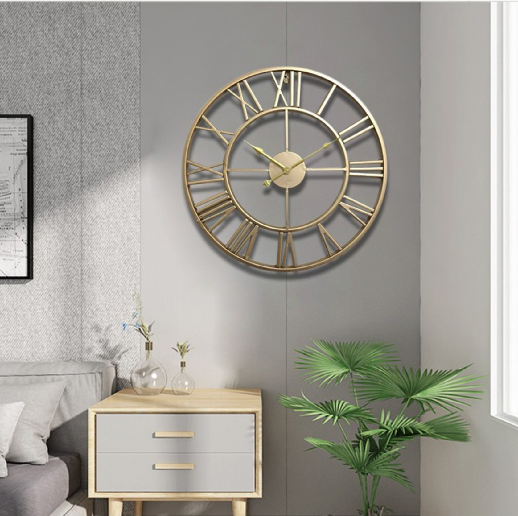 Gold or Bronze Skeleton Wall Clock – Industrial Home Decor – Jasmine ...