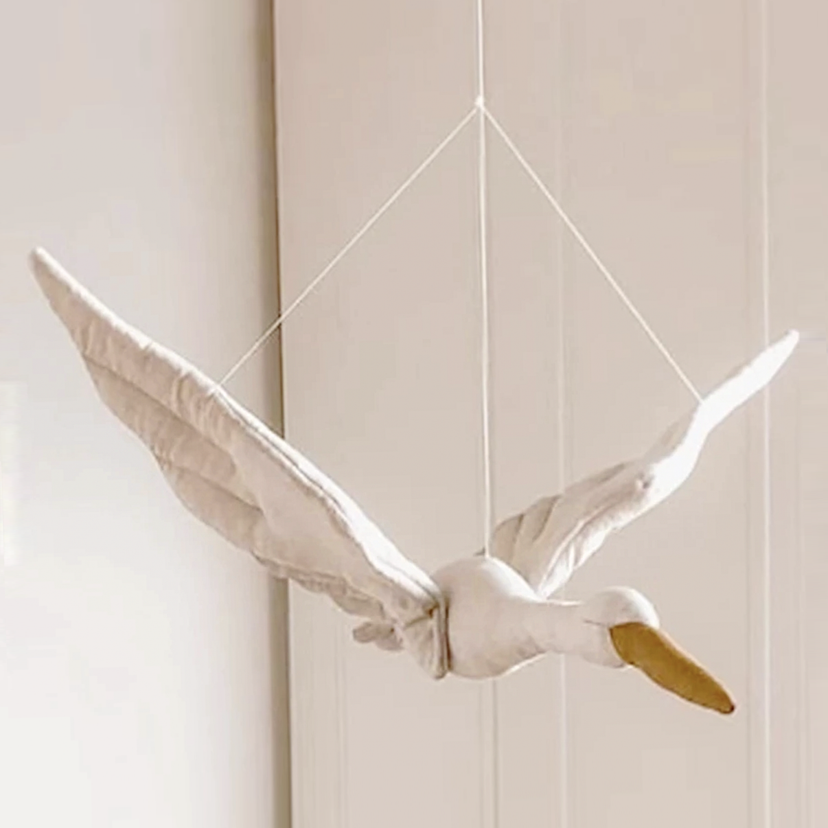 Kids Flying Swan Mobile – 3 Colours | Nursery Room Hanging Décor | Soft ...